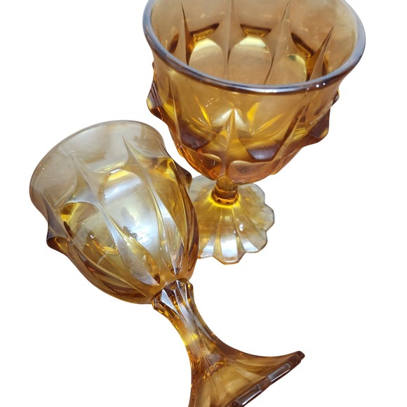 Fenton | Dining | Vintage Fenton Valencia Colonial Goblets Amber Glass ...